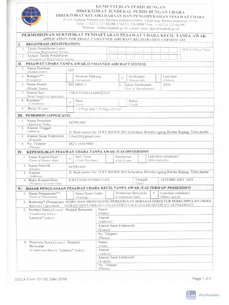 DGCA Form 107-02 | PDF