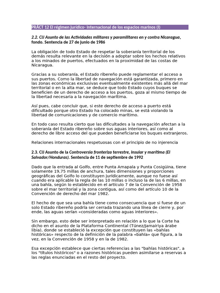 PRÁCT 12 El Régimen Jurídico | PDF | Estado (política) | Zona económica exclusiva