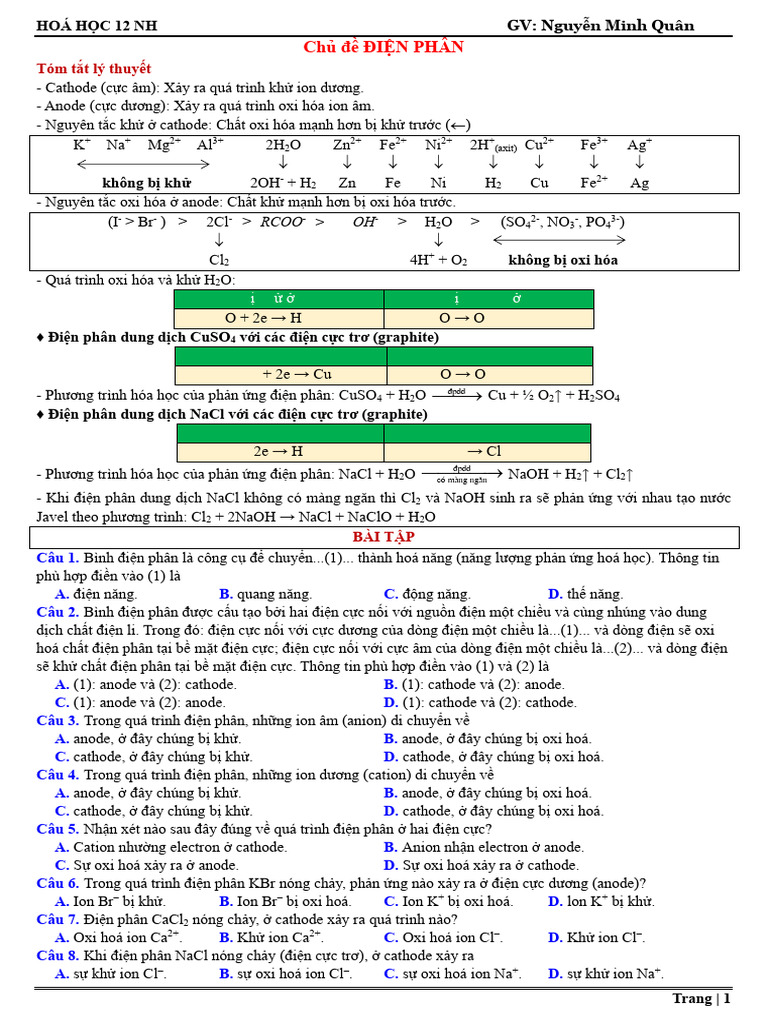 K12.NH.C5 Dien phan HS | PDF