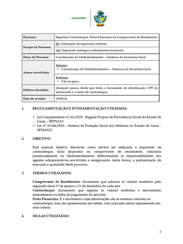 Manual Imprimir Contracheque Ficha Financeira Comprovante Rendimento | PDF