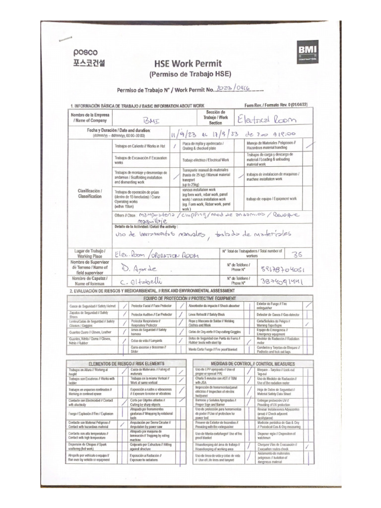 HSE Work Permit | PDF