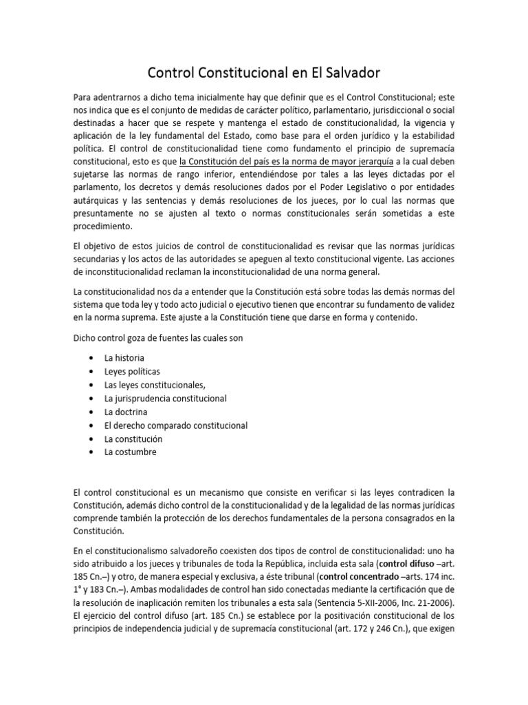 Control Constitucional | PDF | Constitución | Ciencias Políticas