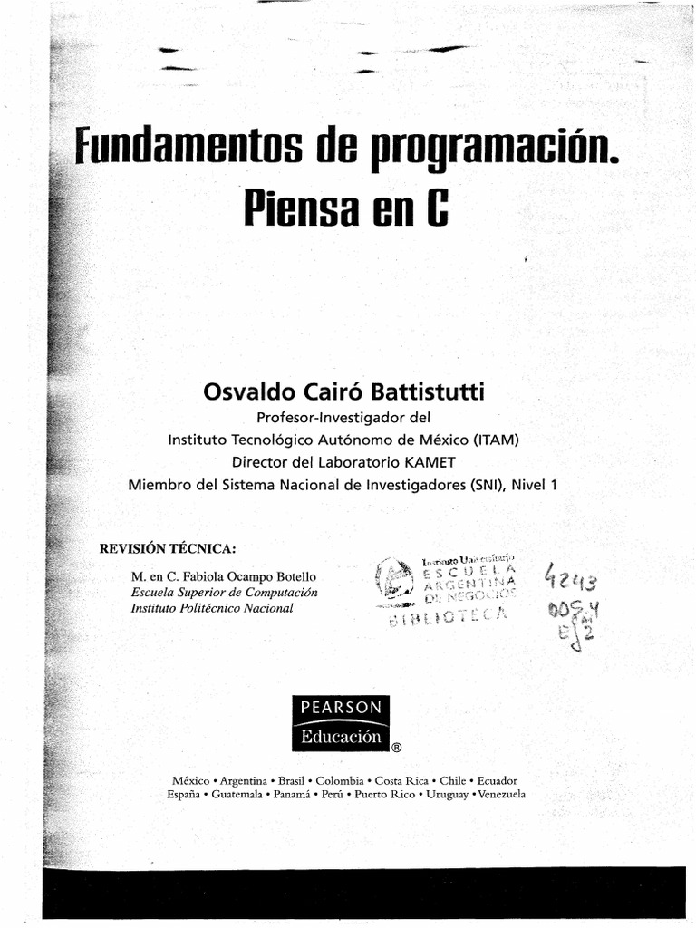 Fundamentos de Programacion - Piensa en C | PDF