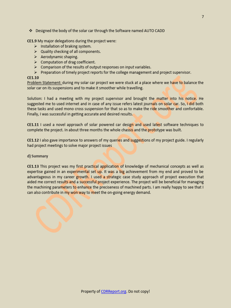 Mechanical Engineering CDR Sample Anzsco Code 233512 (1) 1 23 Pages 3 ...