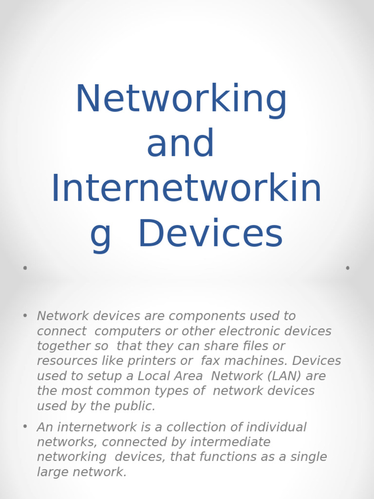 Internetworking Devices | PDF | Computer Network | Network Interface Controller
