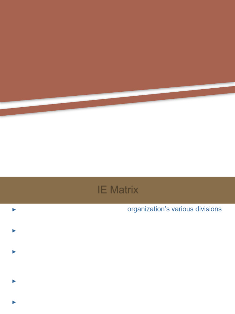 IE Matrix Strategy Overview | PDF