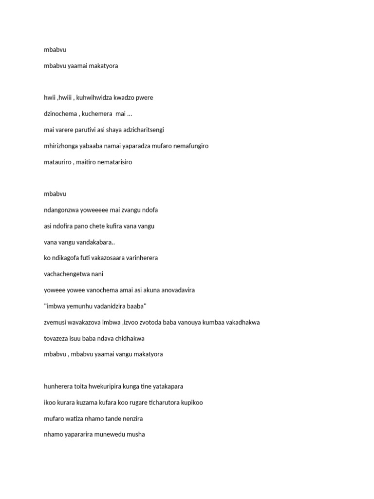 Detembo Rekurudzira Kupera KweGBV | PDF