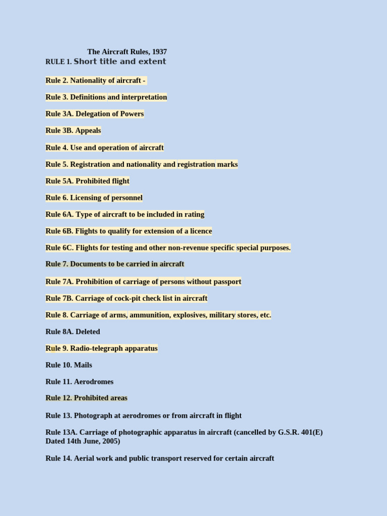 Rules and Regulations | PDF | Aviation | Transport