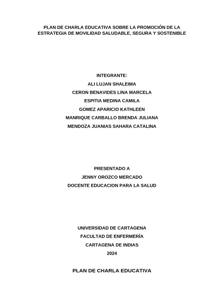 Plan de Charla Educativa | PDF | Sustentabilidad | Entorno natural