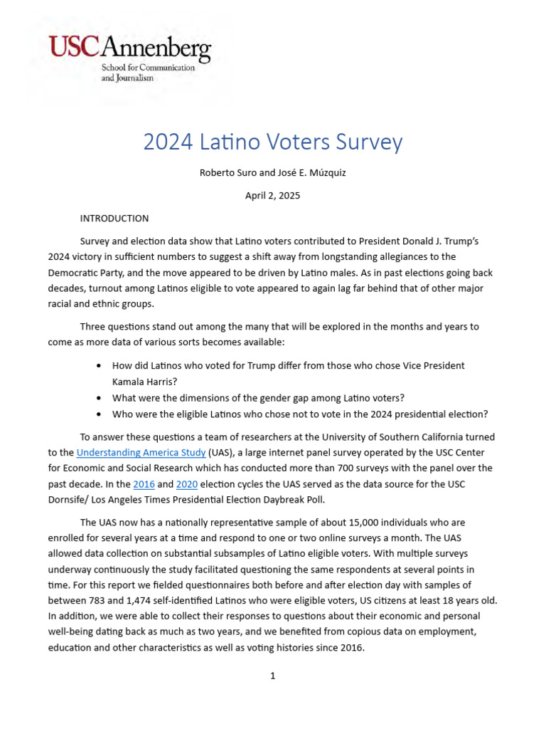 2024 Latino Voter Behavior Analysis | PDF | Voter Turnout | Donald Trump