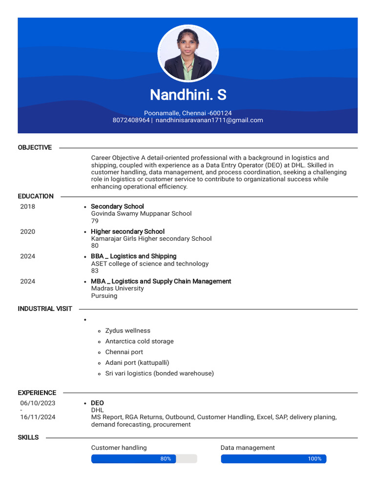 Intelizign Nandhini Office Manager | PDF | Logistics | Supply Chain Management