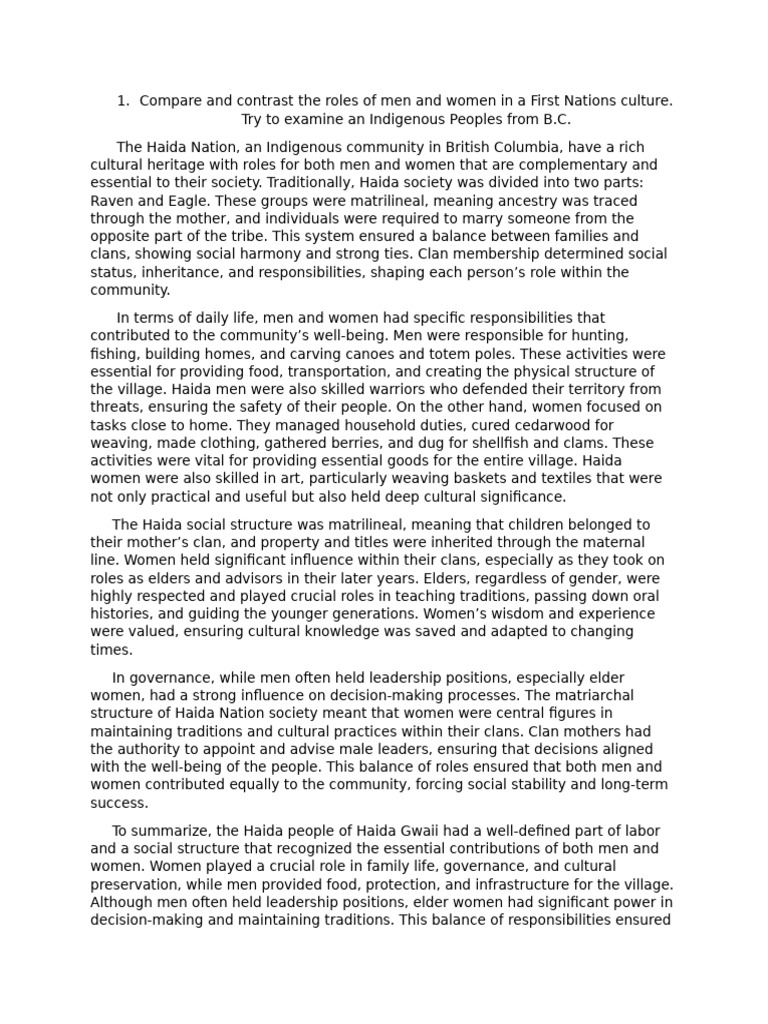 Assignment #2 - Gender Roles, The Media, and Time Travel | PDF