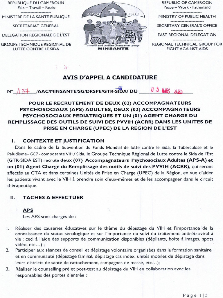 AAC N°137-25 - Appel À Candidature APS Et ACRR - Mars 2025 | PDF