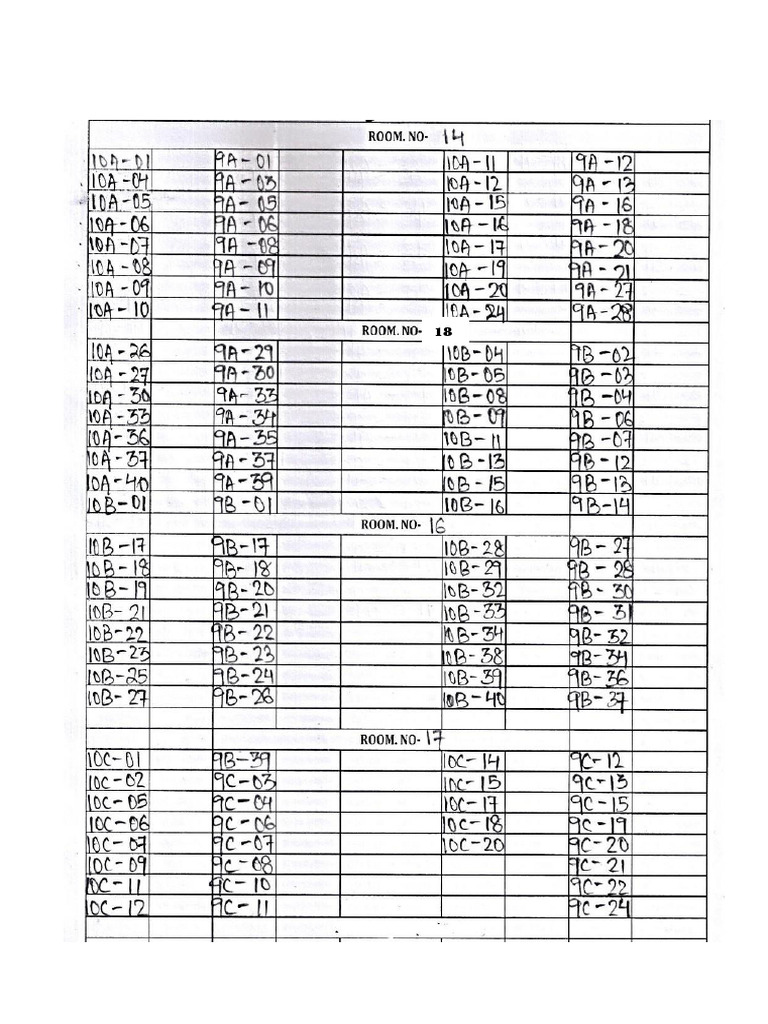 2024-25 Exam Sitting Plan | PDF
