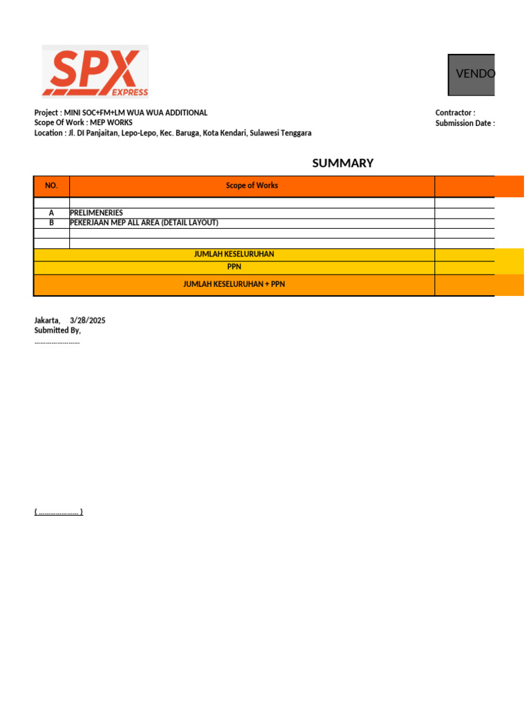 Spxrab_mep Works_mini Soc+Fm+Lm Wua Wua Additional_ (Nama Vendor)_rev00 ...