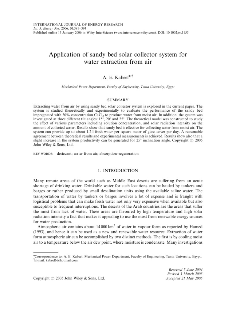 Sandy Bed Solar System For AWG | PDF | Atmosphere Of Earth | Temperature
