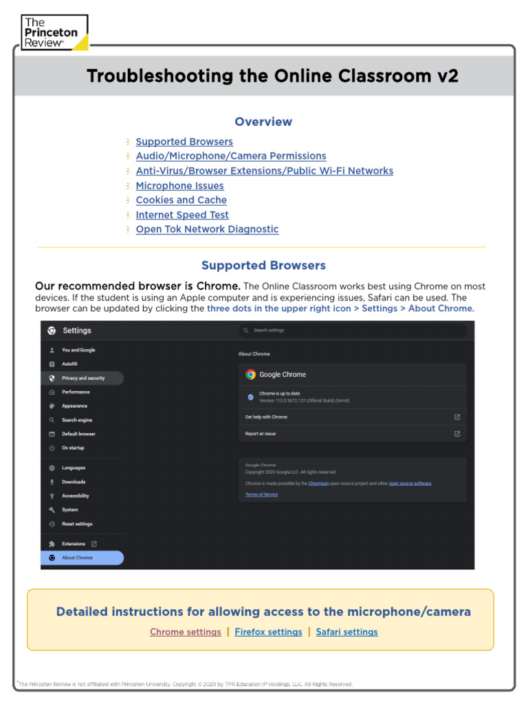 TPR v2 Classroom Troubleshooting 01.13.24 | PDF | Safari (Web Browser ...