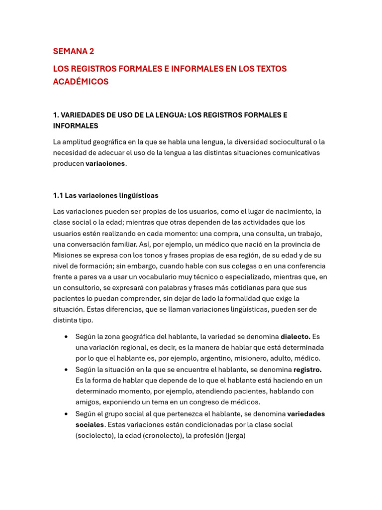 Registros Formales e Informales en Textos | PDF | Lingüística