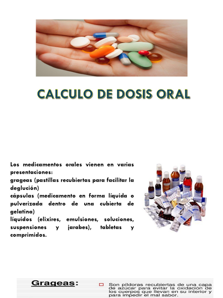 Calculo de Dosis | PDF | Tableta (Farmacia) | Drogas
