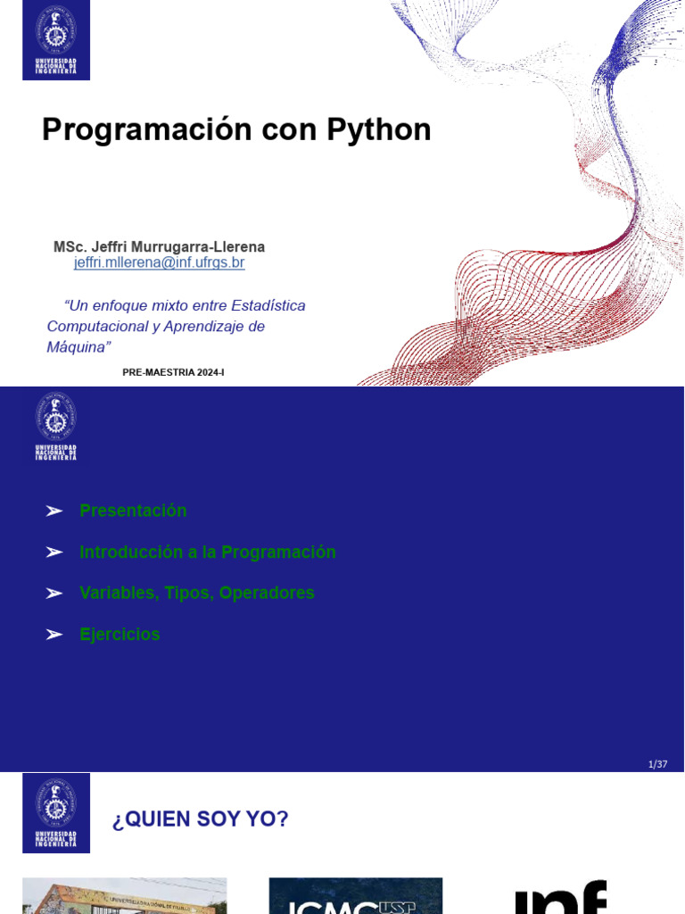 Semana1 - Introducción, Variables, Expresiones y Tipos.intro | PDF | Programación de ...