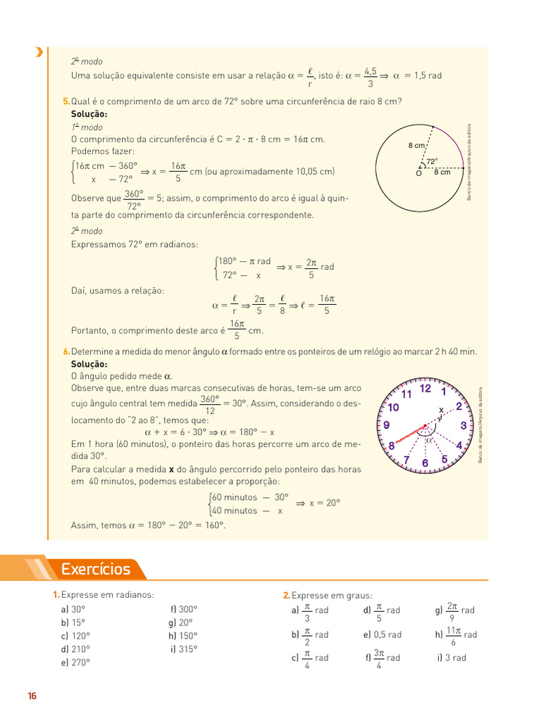 ETECSUZ2025 2EM MAT Lista 01 Circunferência Trigonométrica | PDF | Curva | Círculo