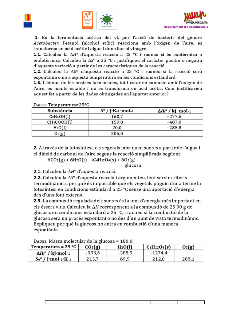 Exercicis 1 Termo | PDF