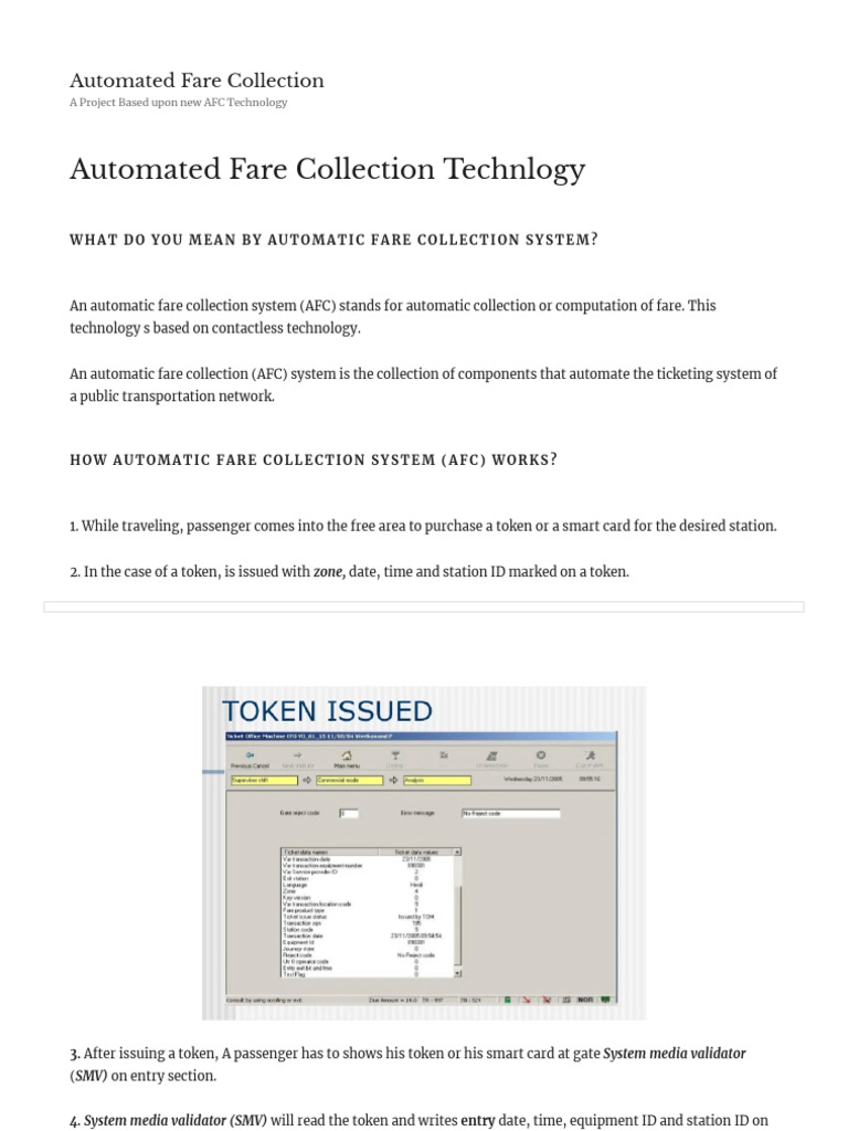 Automated Fare Collection Technlogy - Automated Fare Collection | PDF ...