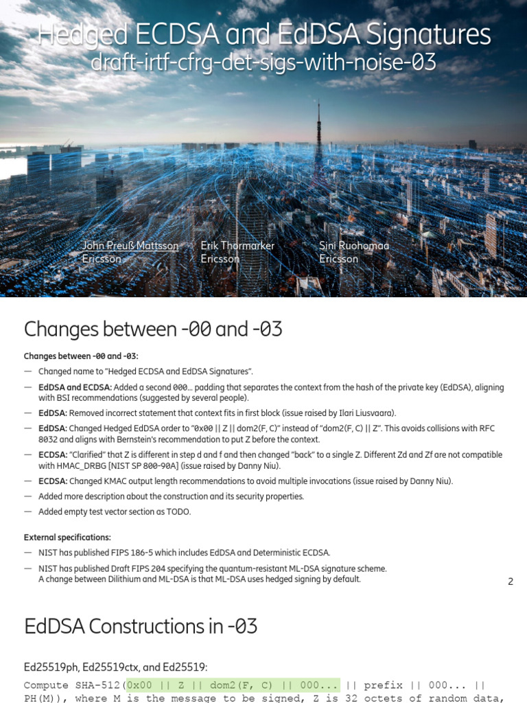 Hedged ECDSA and EdDSA Signatures | PDF | Cryptography | Secure ...