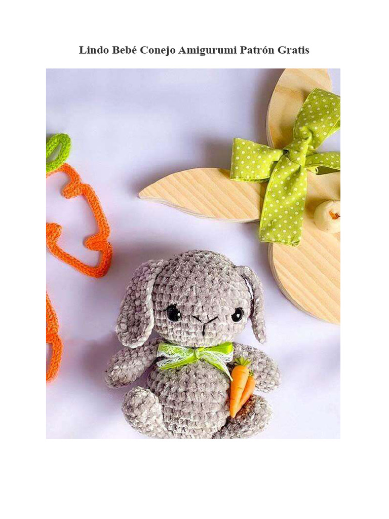 Patrón Conejo Amigurumi Gratis PDF | PDF | Amigurumi | Tejer