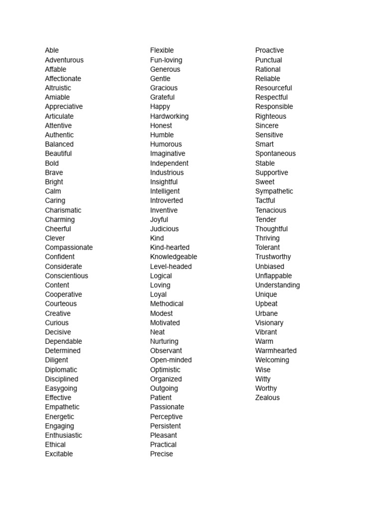 List of Adjectives | PDF