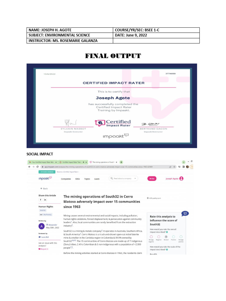 Agote - Social Impact | PDF