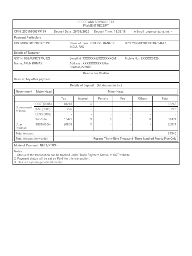 GST-Challan Receipt | PDF