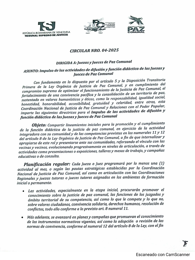 Circular Nro. 004-2025 | PDF