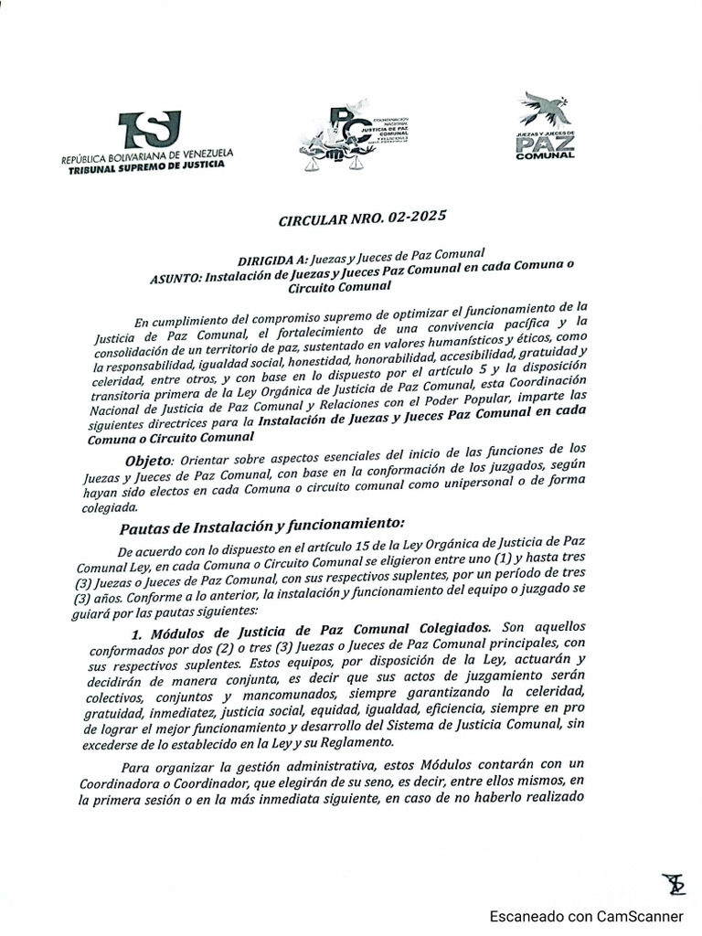 Circular Nro. 002-2025 | PDF