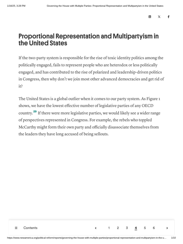 Governing The House With Multiple Parties - Proportional Representation ...