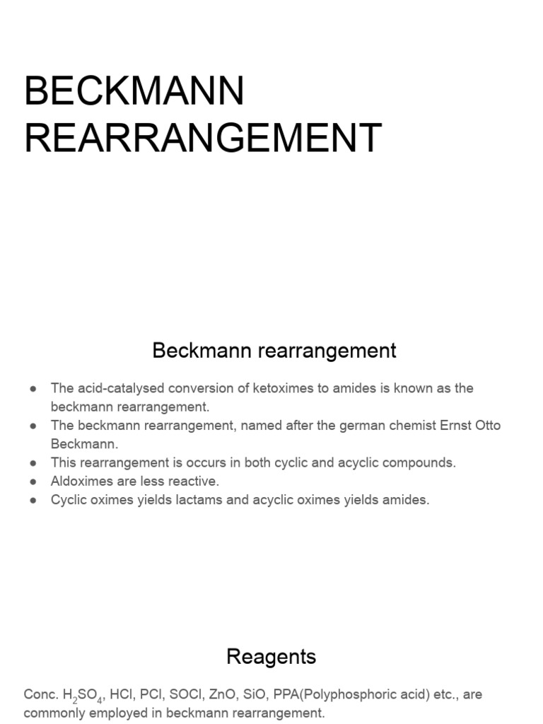 Beckmann Rearrangement | PDF