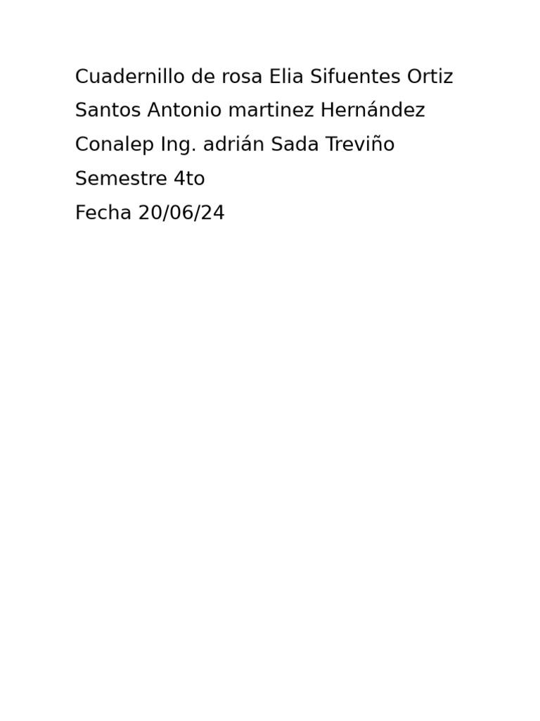 Cuadernillo de Rosa Elia Sifuentes Ortiz | PDF