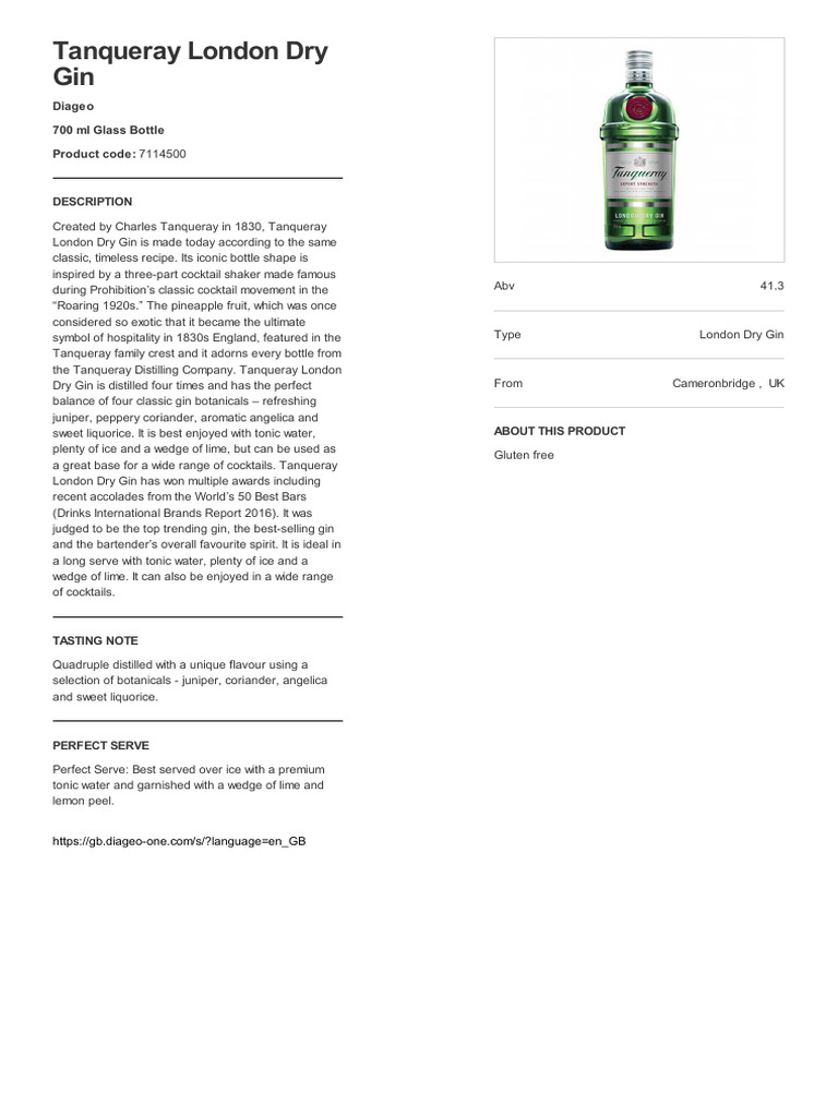 Tanqueray | PDF