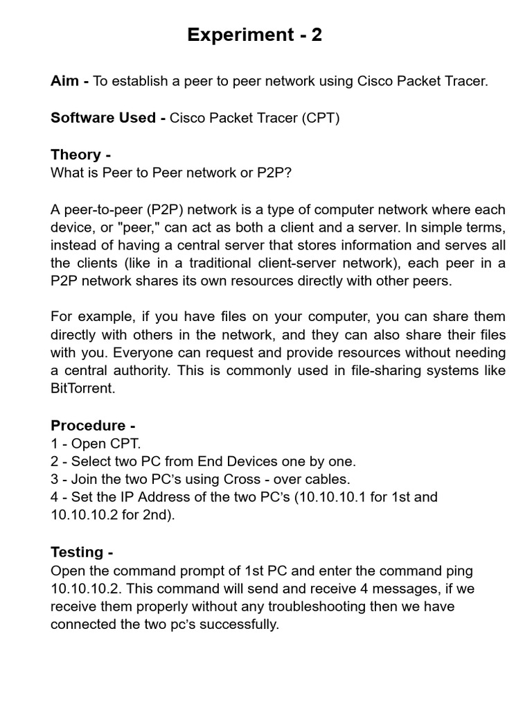 Experiment - 2_DCN - Google Docs | PDF