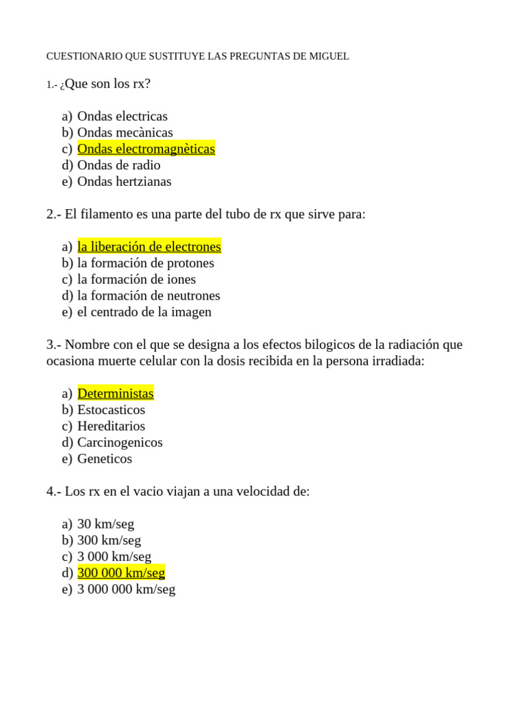 Base de Preguntas Fisica Basica Radiologia Corregido... | PDF | Rayo X | Ultrasonido