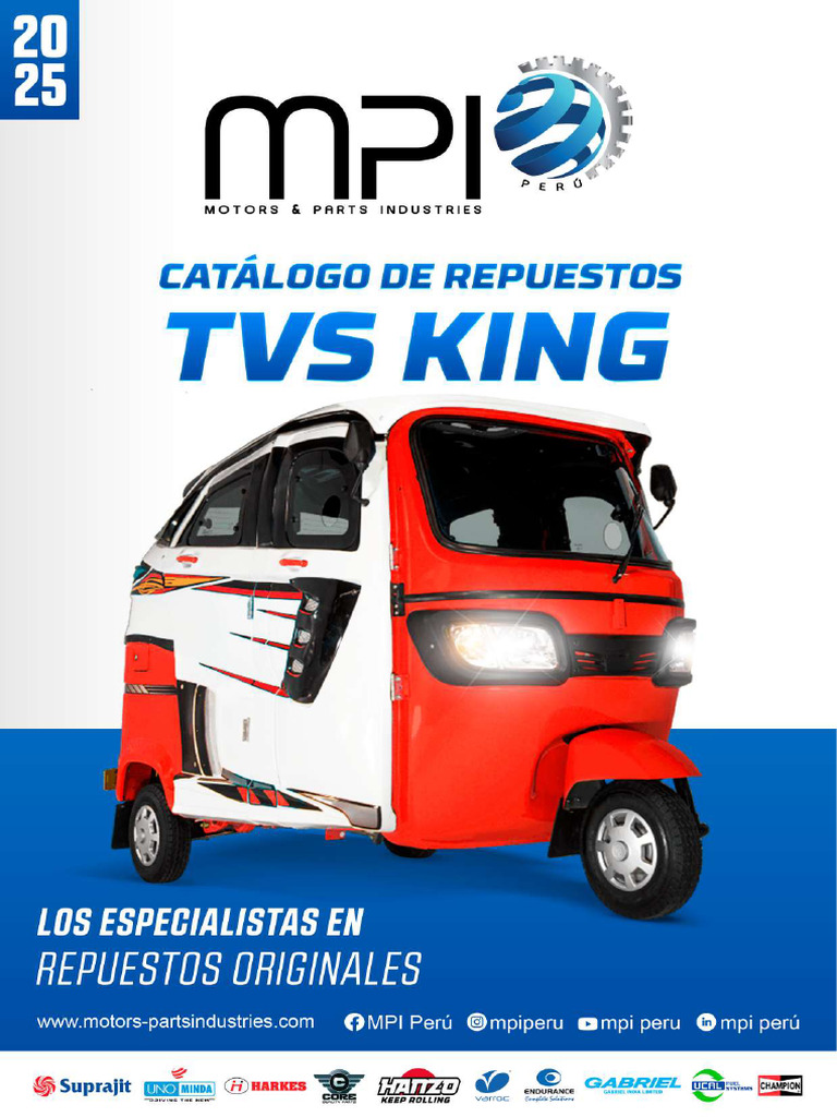 MPI Perú Catálogo 3R TVS KING | PDF | Vehículos | Bienes manufacturados