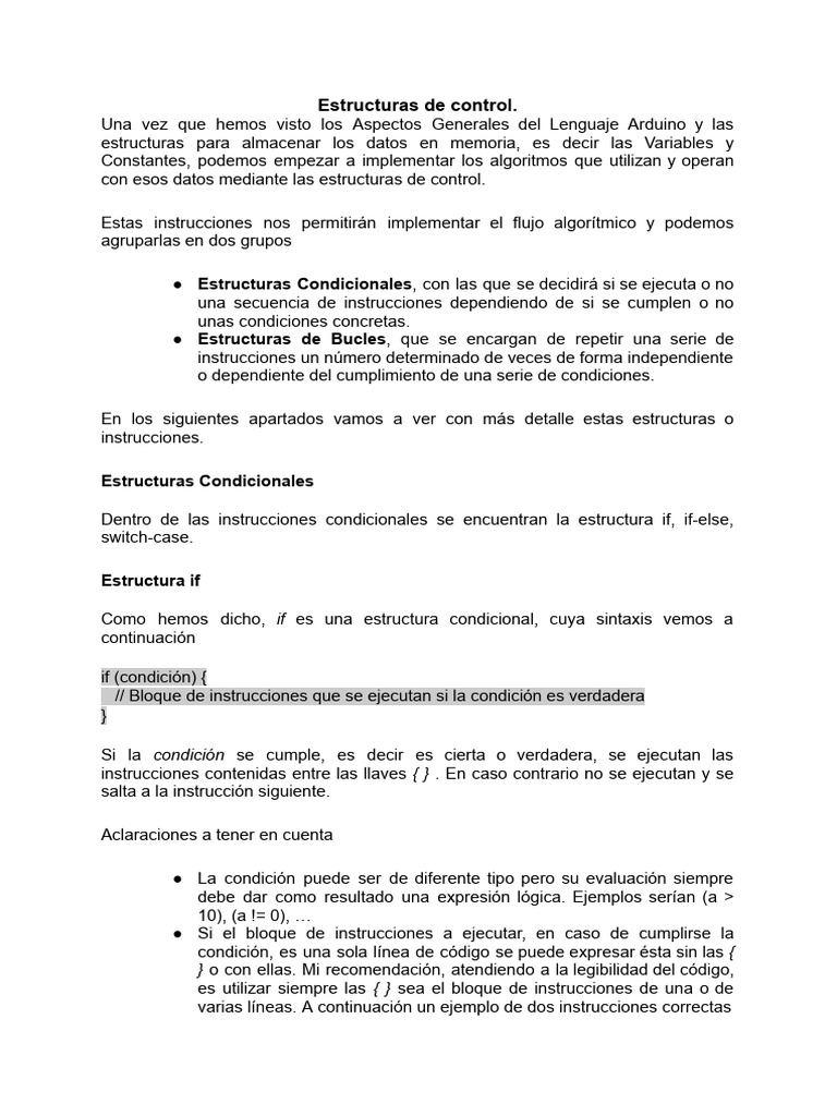 Estructuras de Control | PDF | Ingeniería Informática | Ciencias de la Computación