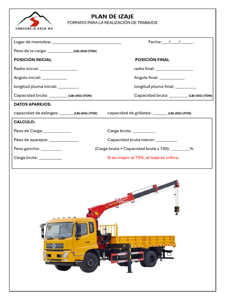 Plan de Izaje Sencillo(simple) | PDF