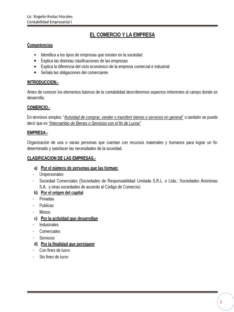 Unidad 1 Conceptos Fundamentales de Contabilidad | PDF | Contabilidad | Business