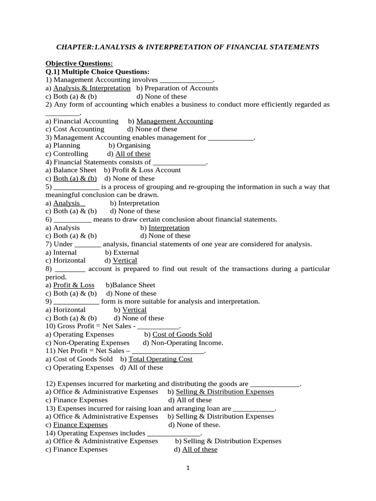 Financial Statement Analysis Quiz | PDF | Expense | Equity (Finance)