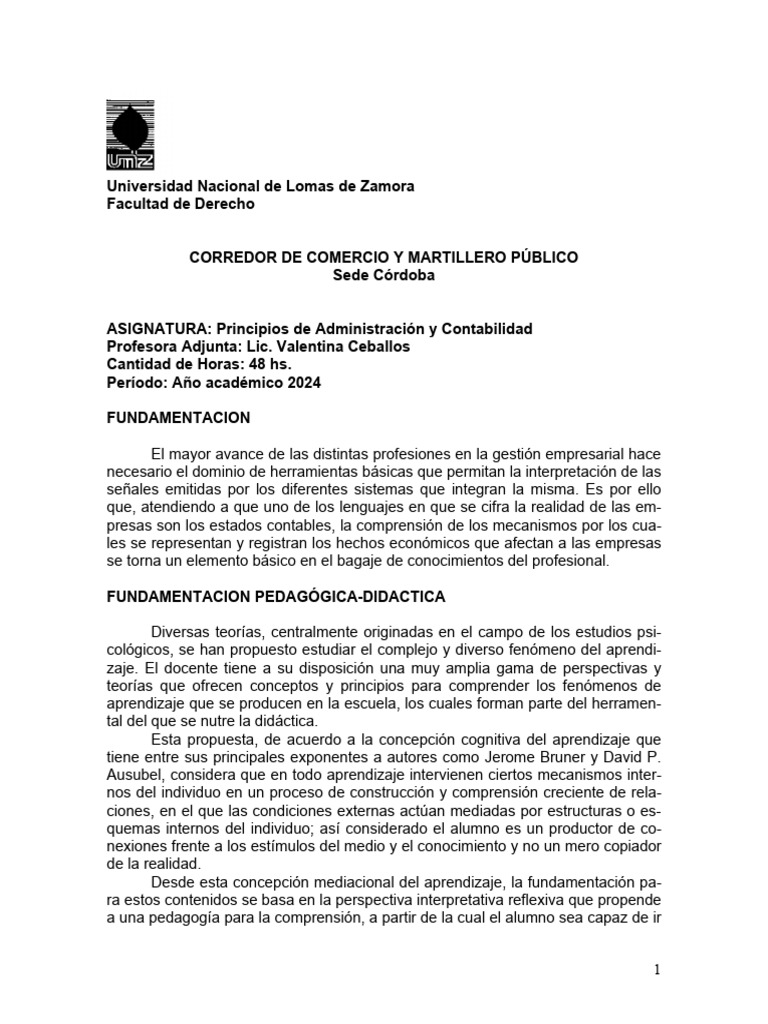 05 Principios de Administracion y Contabilidad CBA2025 | PDF | Contabilidad | Aprendizaje