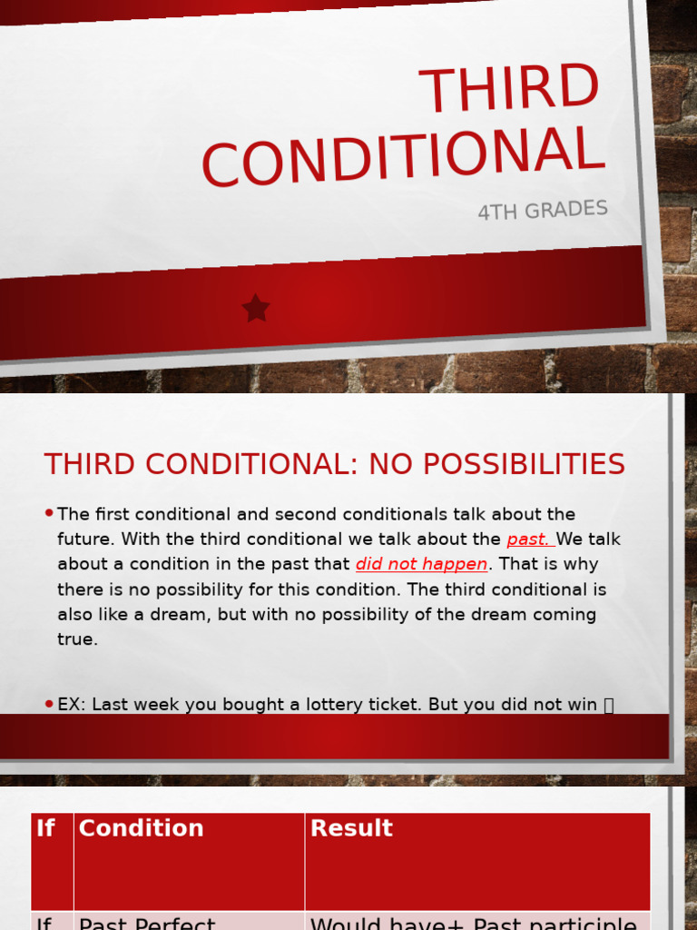 Understanding Third Conditional for 4th Graders | PDF