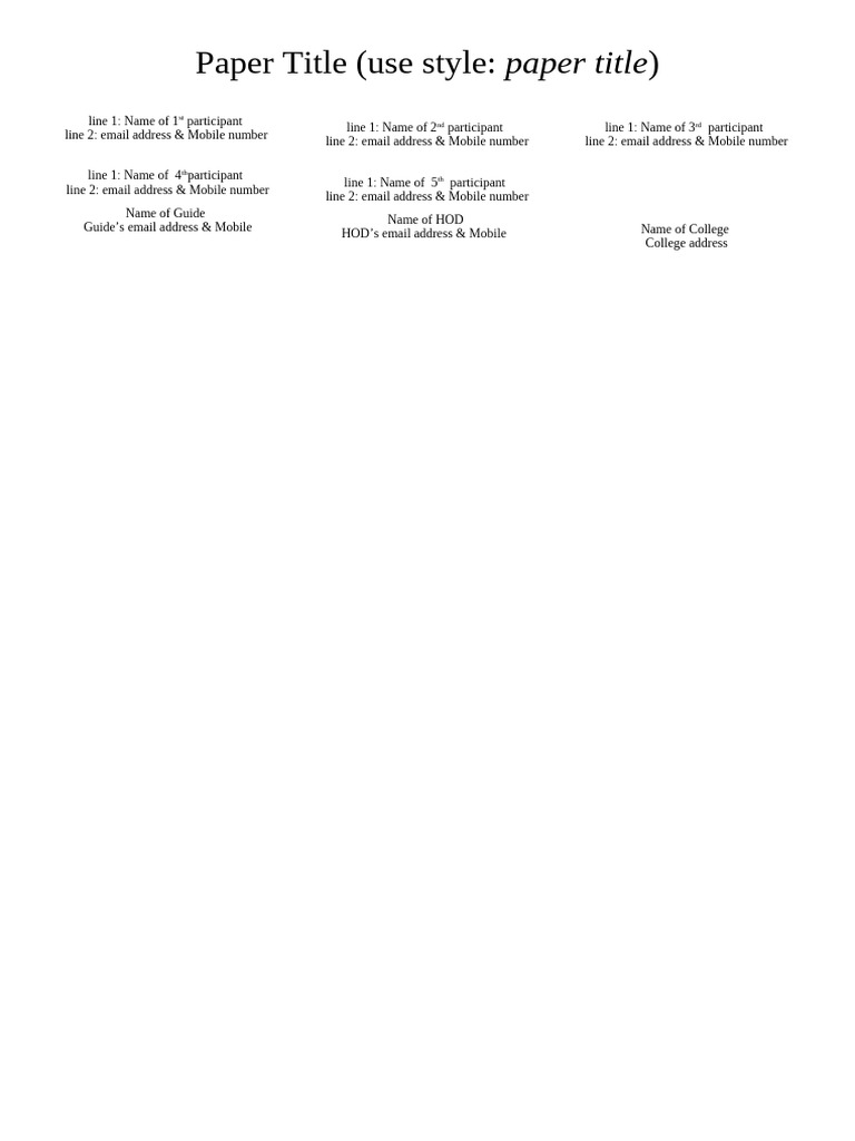 Technothon Paper Template Final | PDF | Bracket | Comma