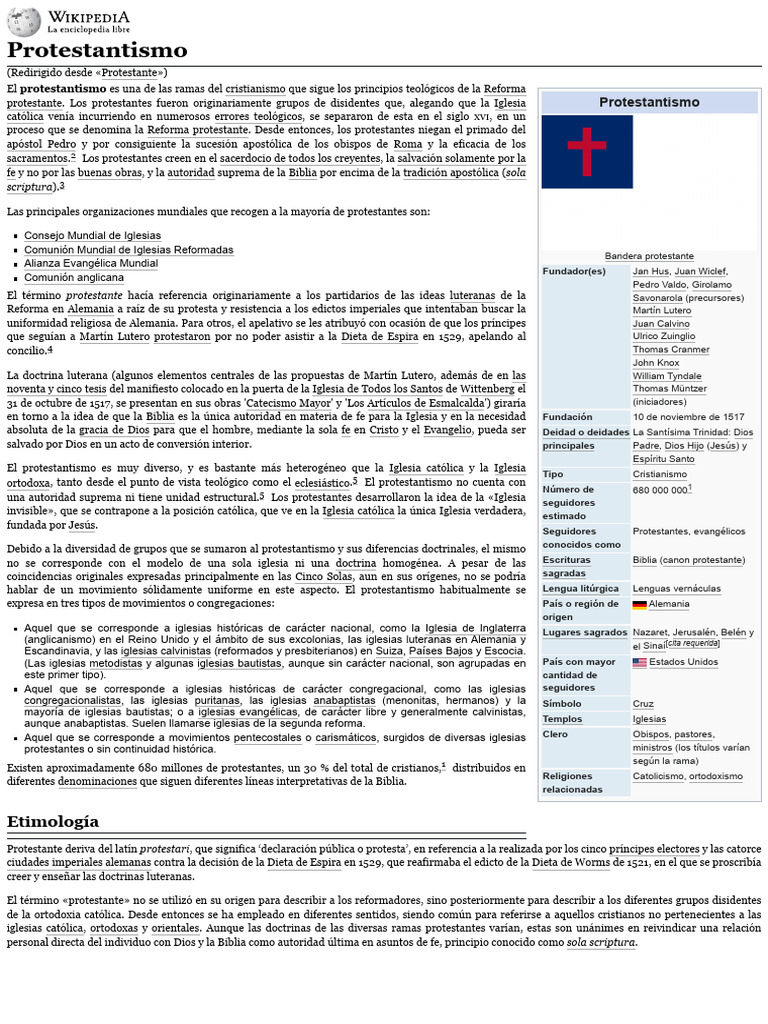 Protestantismo - Wikipedia, la enciclopedia libre | PDF ...