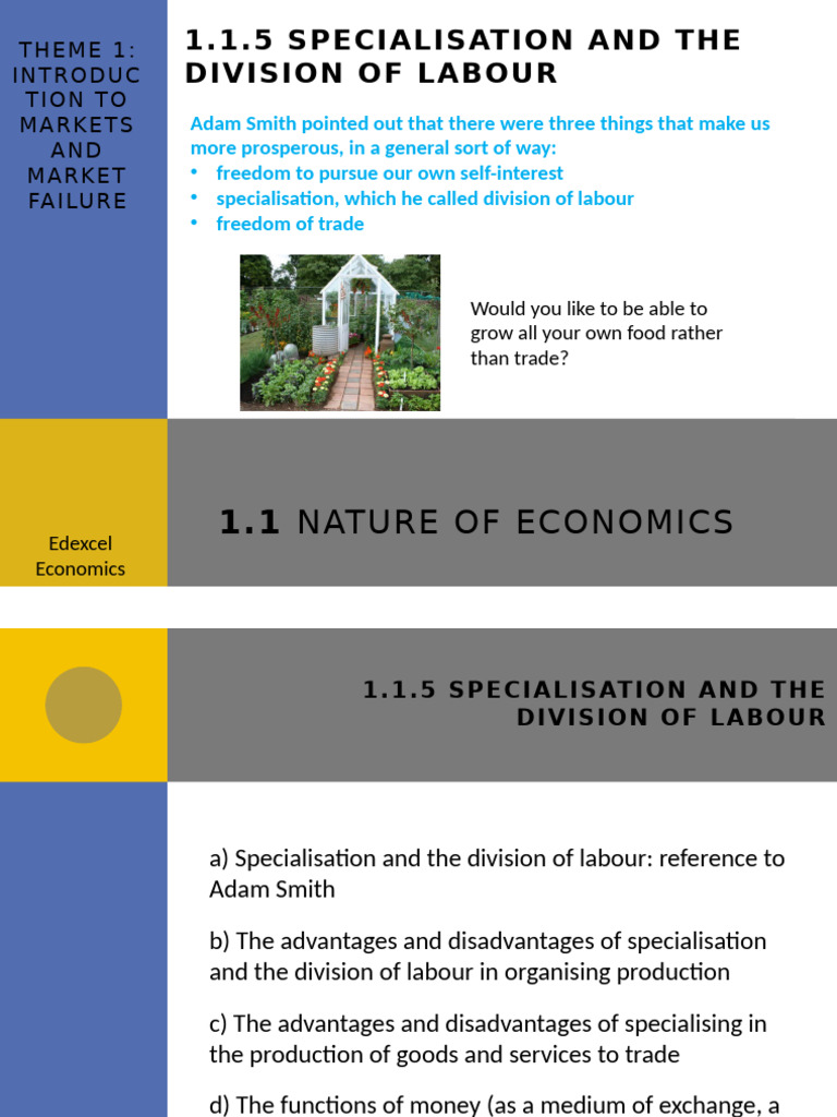 1.1.5 Specialisation and The Division of Labour | PDF | Medium Of ...